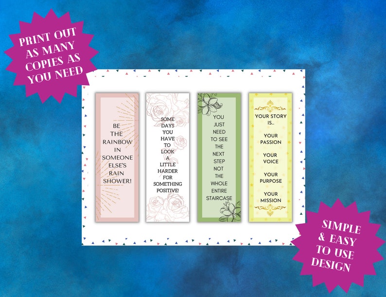 12 Printable Positive Affirmation Bookmarks for Teenagers, Booklovers ...