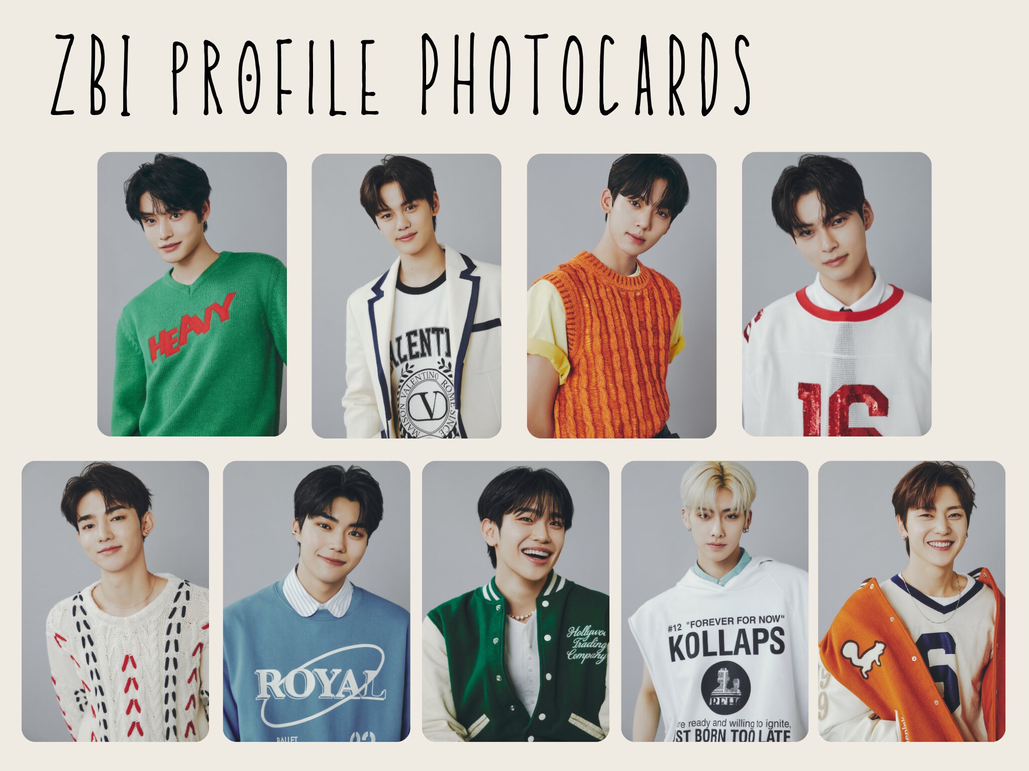 ZB1 Profile Photocards - Etsy