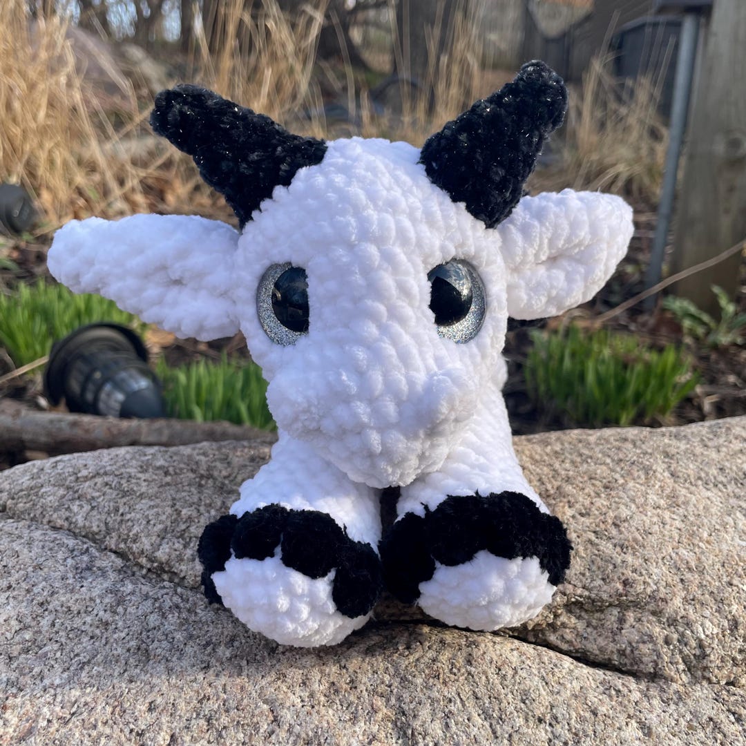 Cato the Dragon, White and Black Dragon Snuggler, Crochet Dragon Stuffy ...