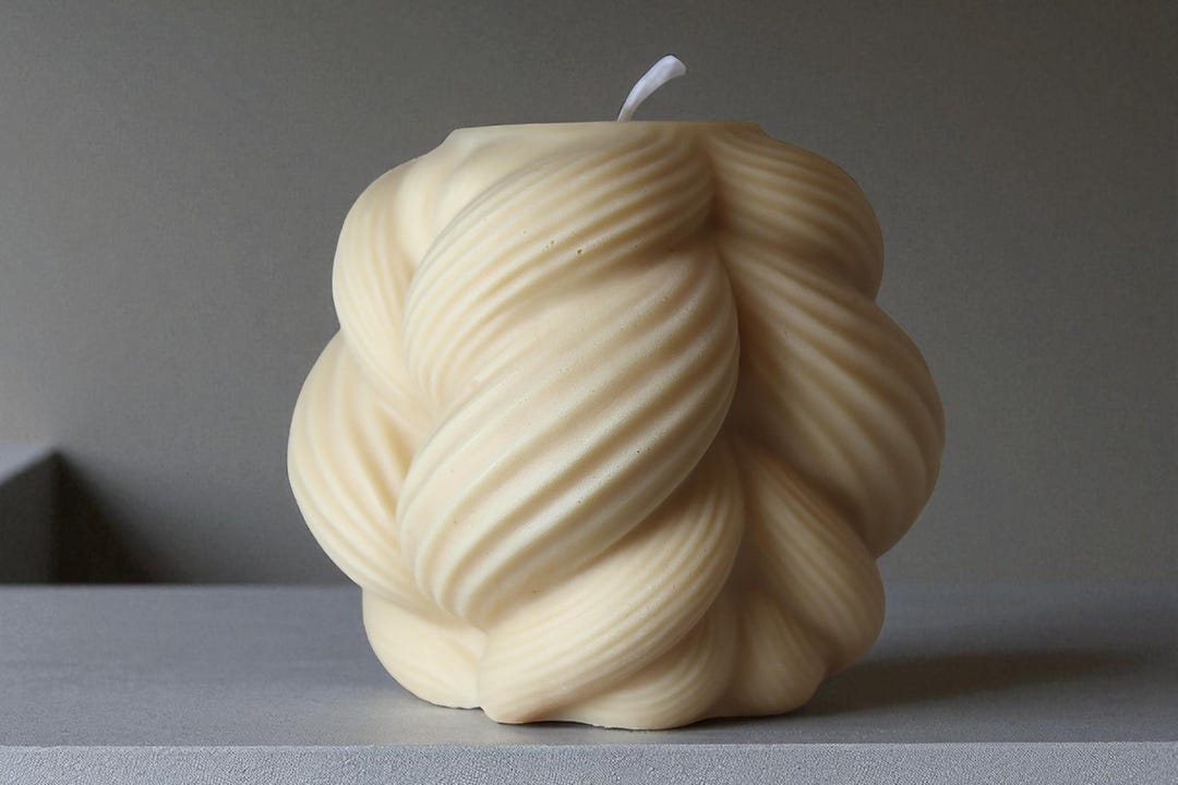 Large Twisted Knot Candle With Stunning Swirl Design - Shaped Candle ...