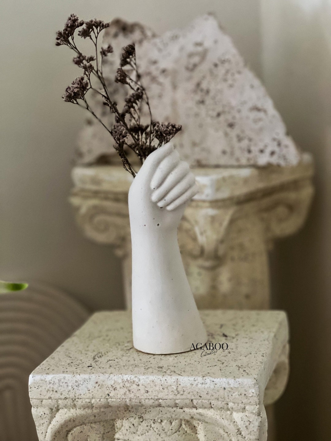 Handmade Jesmonite Hand Vase Statue Sculpture Nordic Home - Etsy