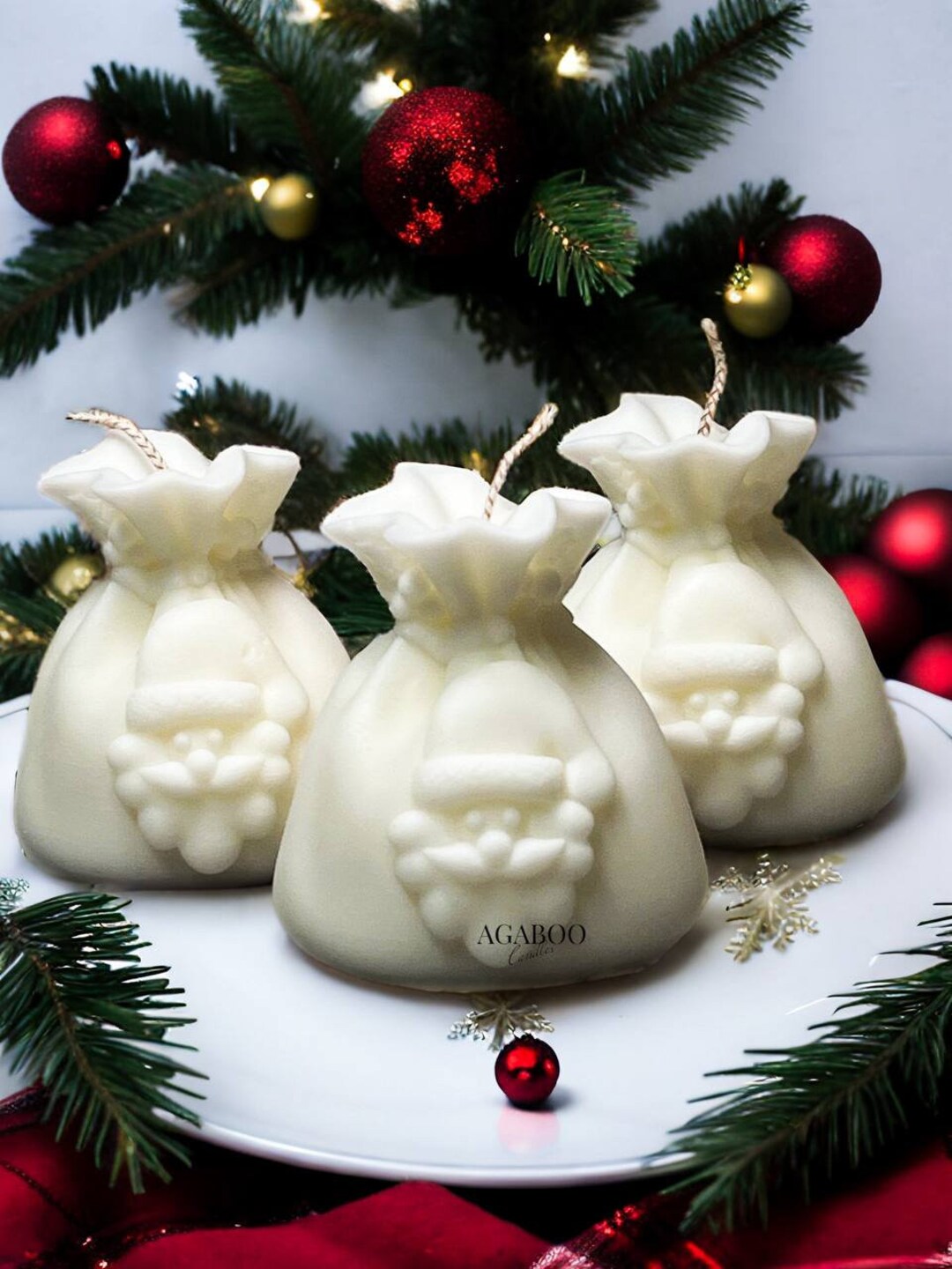 Custom Color & Scent Christmas Bag Candle Shaped Candle Natural Soy Wax ...