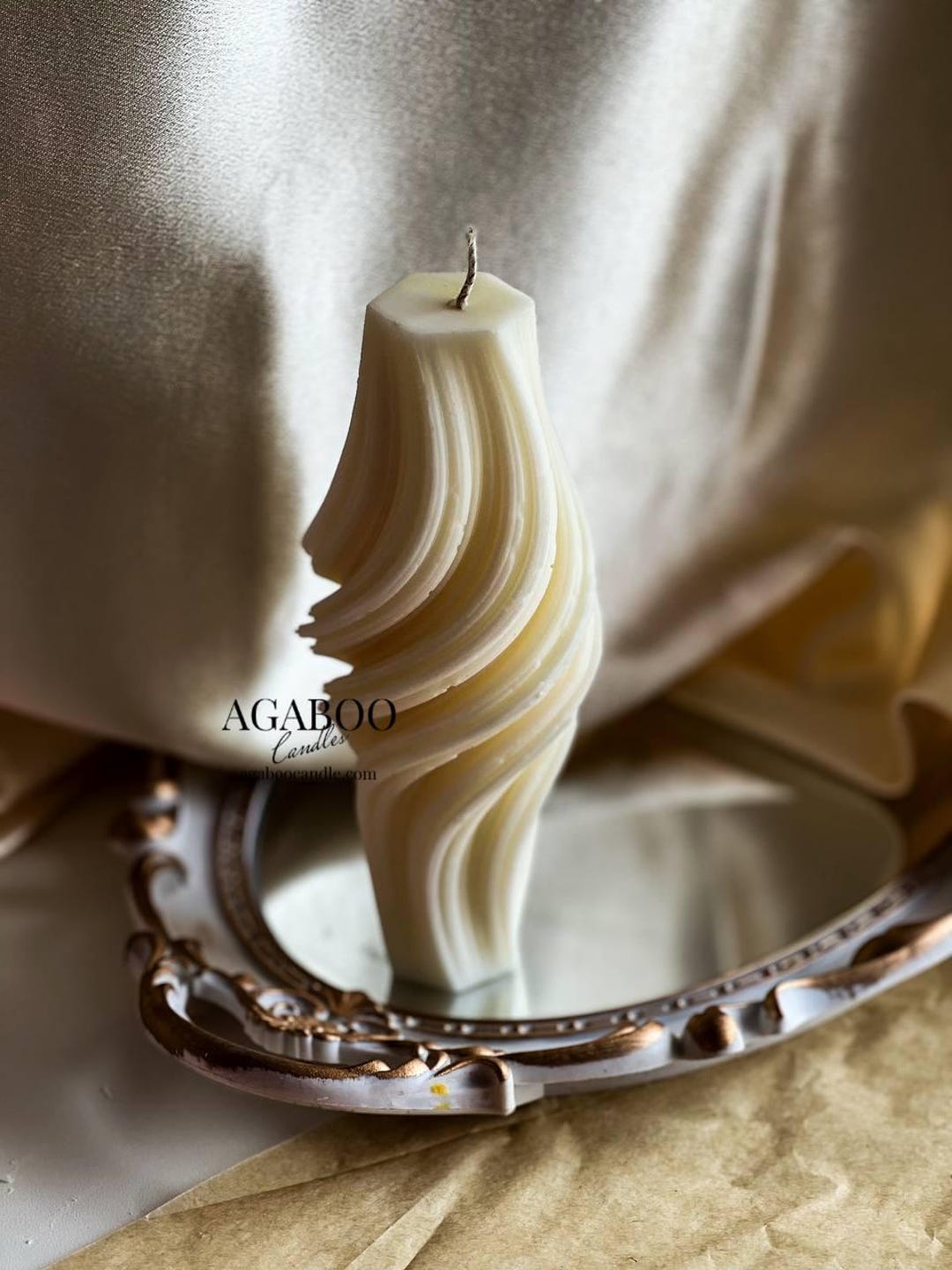 Artisan Wavy Roman Pillar Candle With Swirl Design - Unique Candles ...