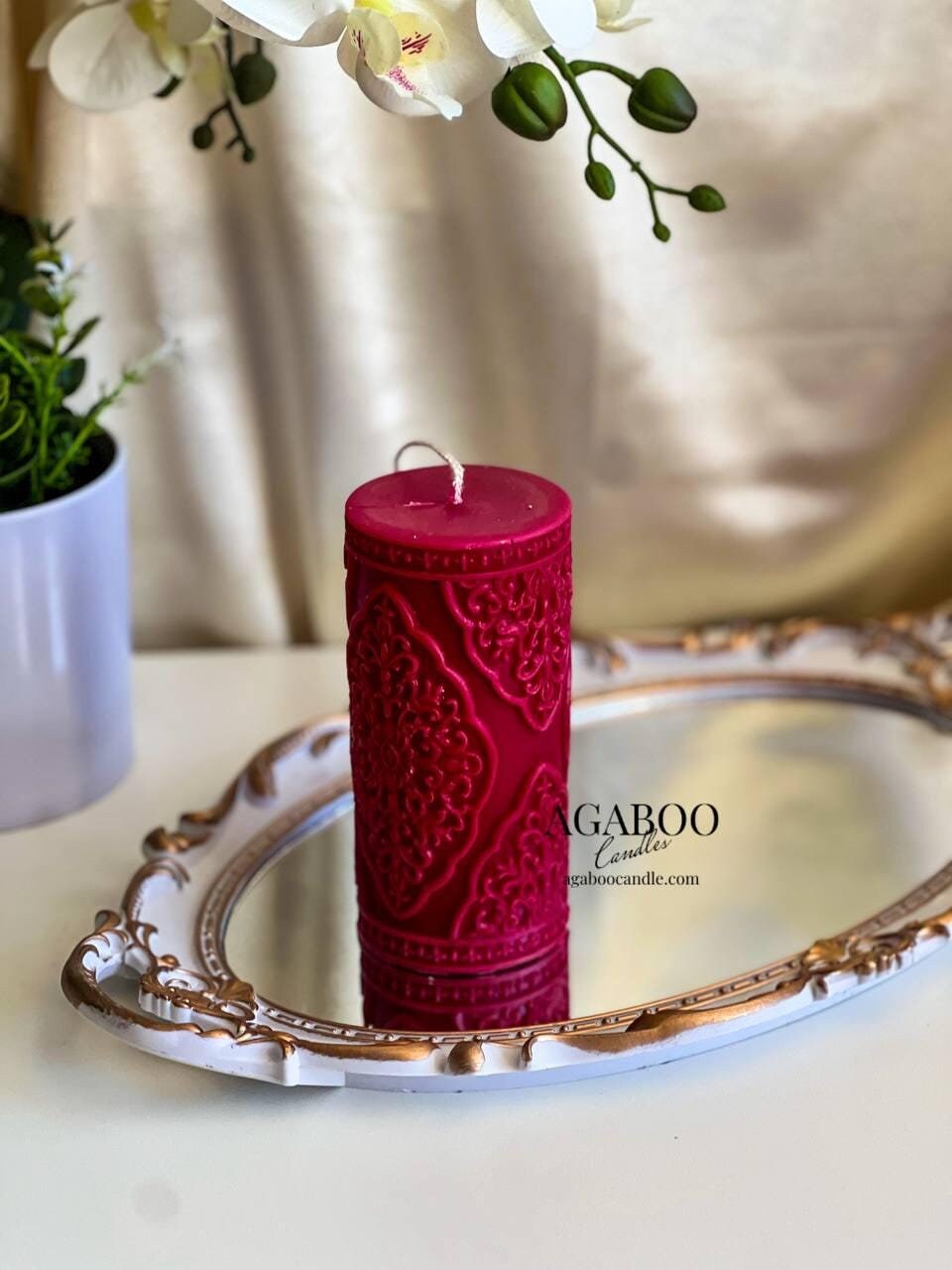 Charming Vintage Lace Pillar Candle - Perfect for Home Decor - Cozy ...