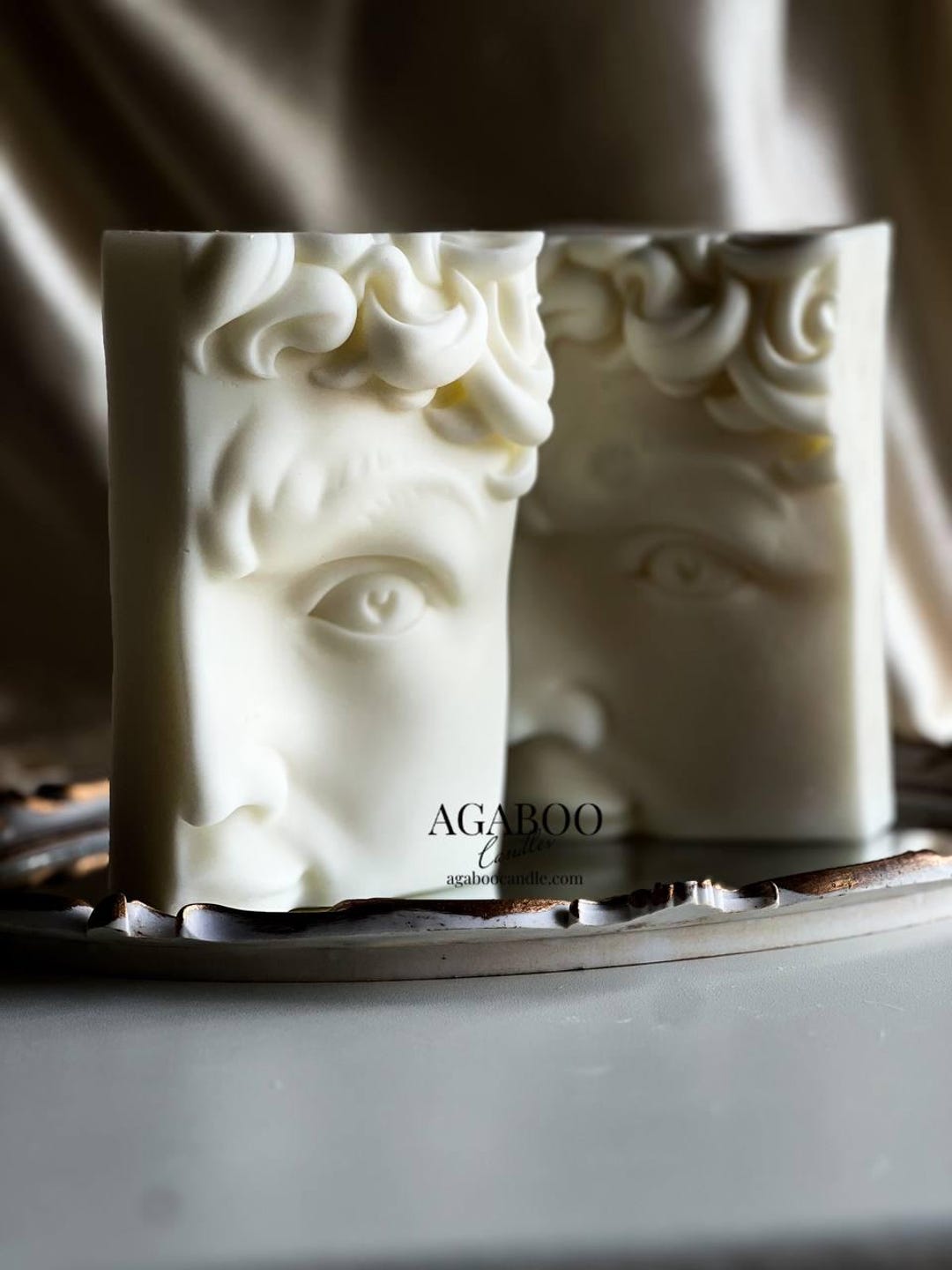 Large 3D Half Head Sculpture of David Unique Candle Home Decor Perfect ...