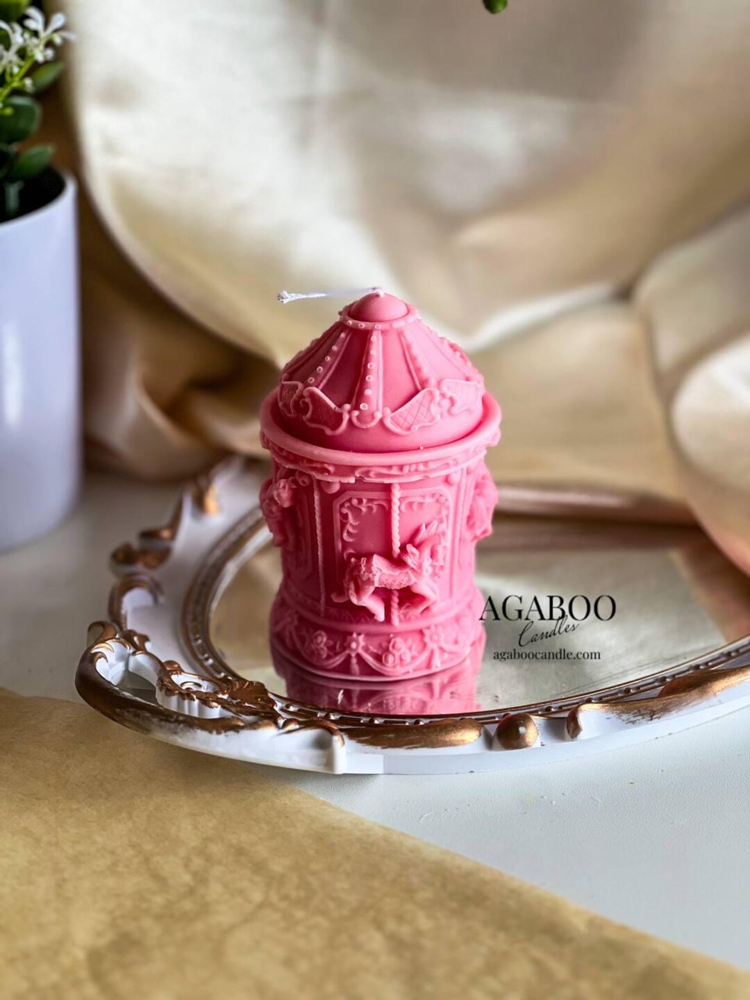 Charming Carousel Candle With Beautiful Relief Design - Shaped Candle ...