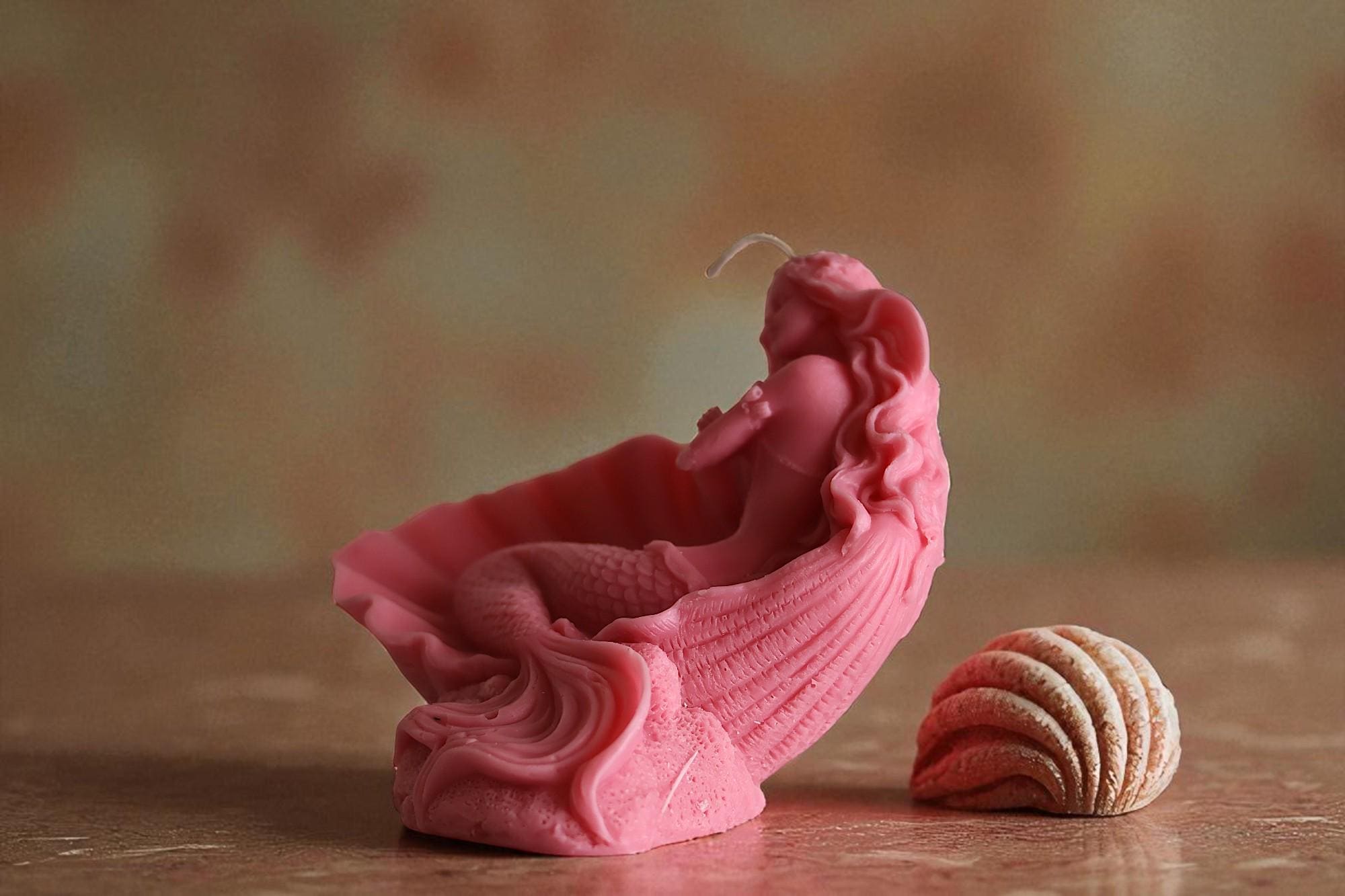 Mermaid Shell Candle – Handmade Soy Candle With Sleeping Mermaid in ...