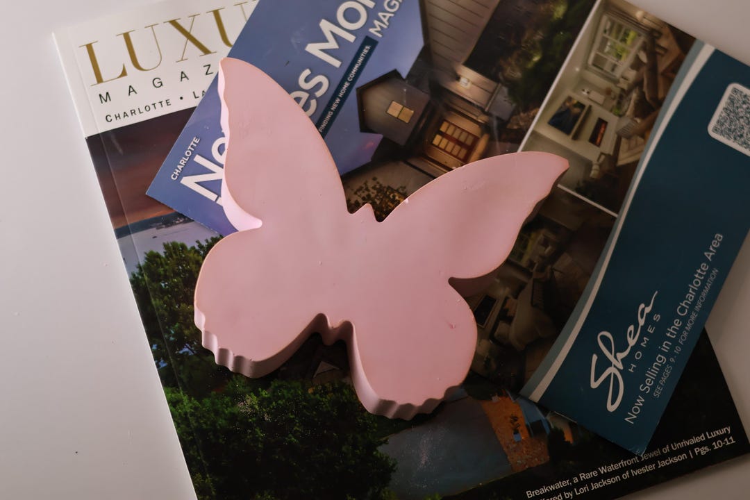 Butterfly Bookend – Handmade Gypsum Sculptural Book Holder, Elegant ...