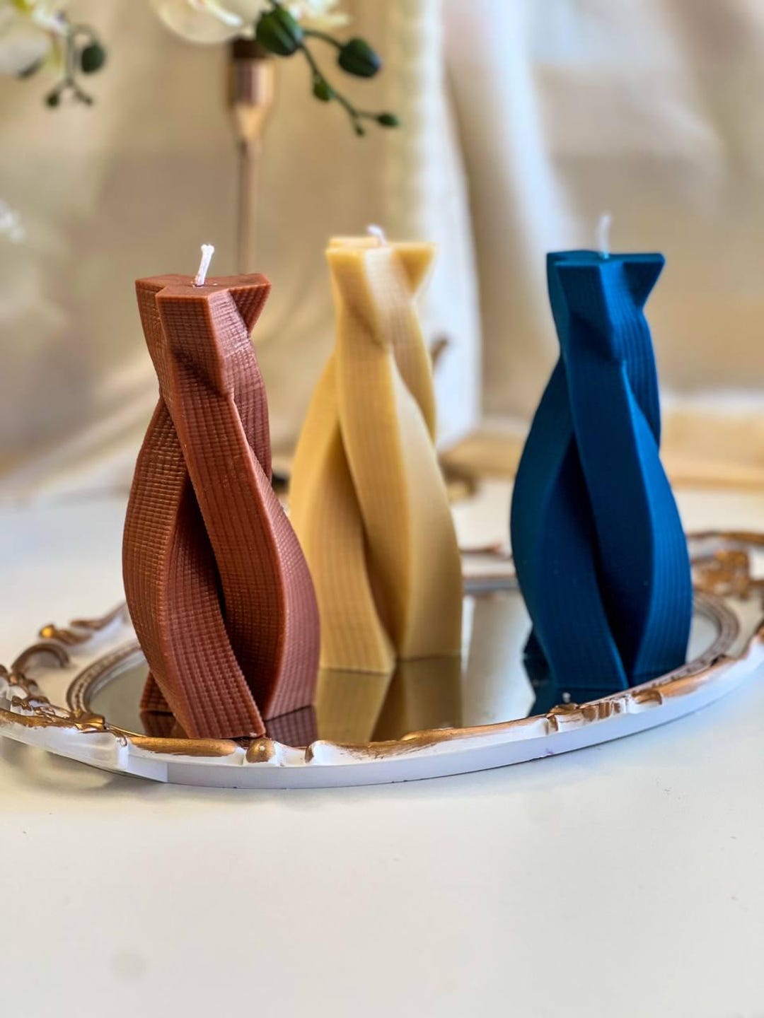 Artisan Twisted Pillar Swirl Candle - Perfect Gift for Candle Lovers ...
