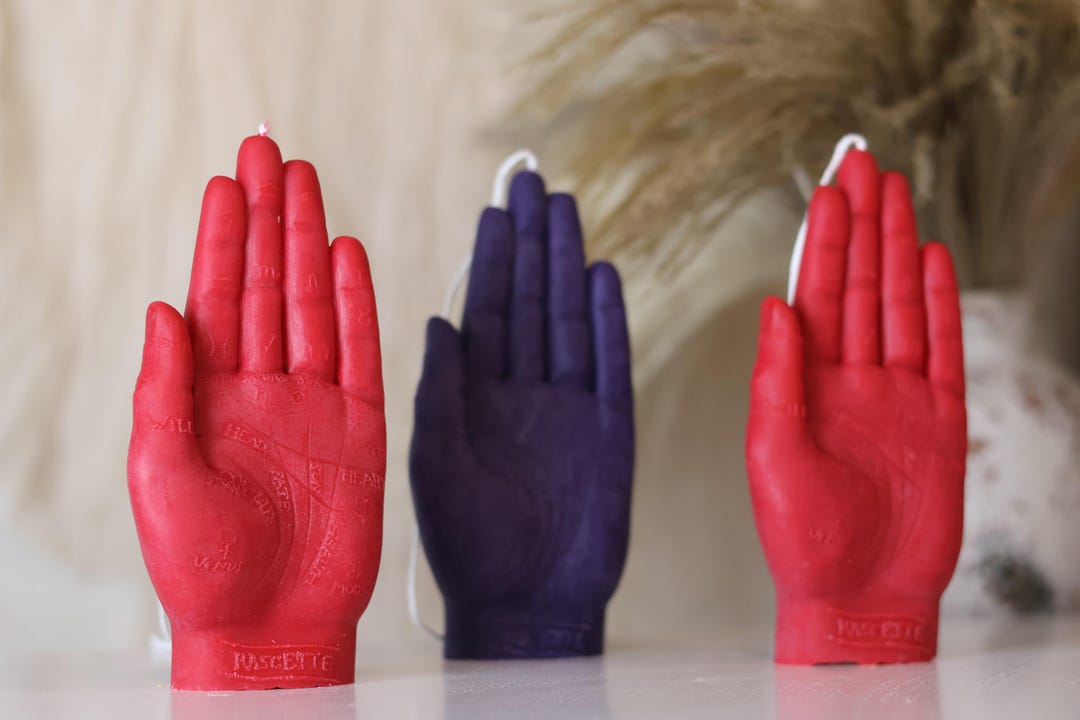 Mystical Palmistry Hand Candle - Shaped Candle - Fortune Telling Candle ...