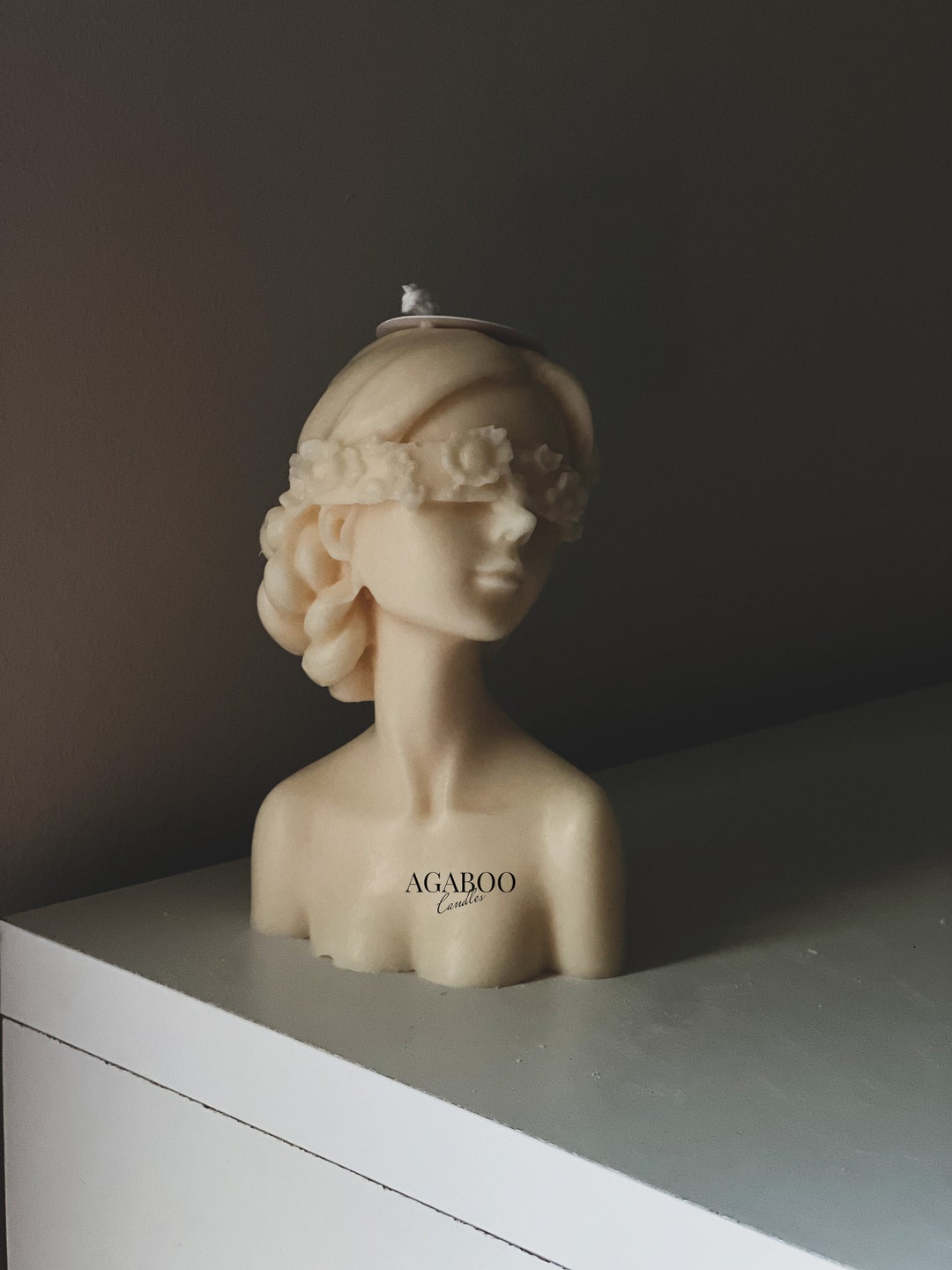 Large Chic Blindfolded Lady Candle for Unique Home Decor Aesthetic ...