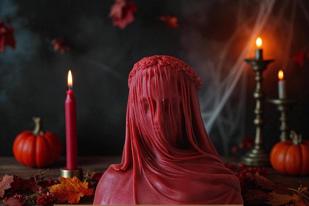 Veiled Lady Candle – Handmade Soy Wax Candle, Elegant Small Sculpture ...