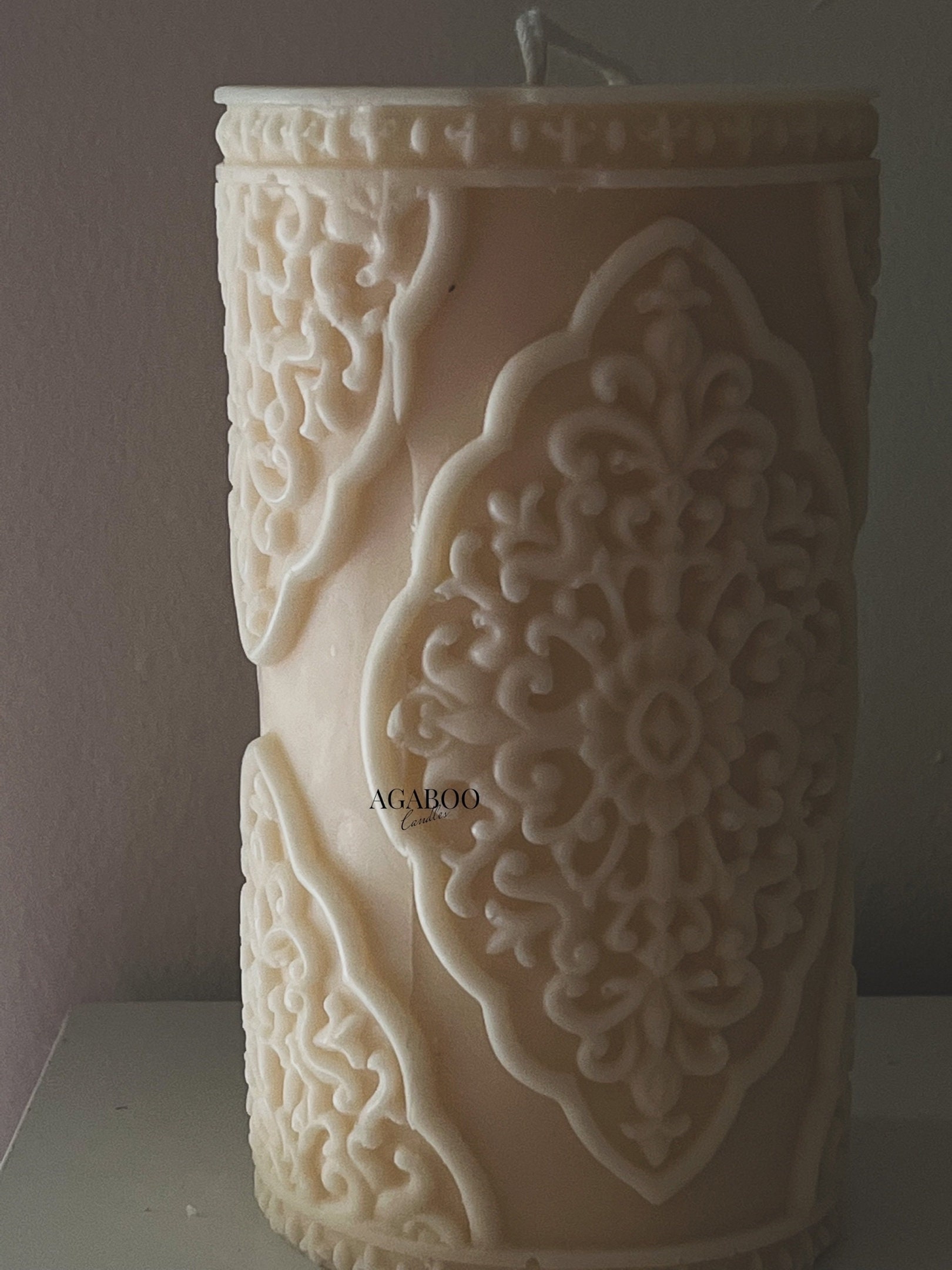 Elegant Vintage Lace Pillar Candle for Home Decor - Perfect Candle Gift ...