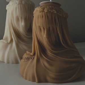 Veiled Lady Candle – Handmade Soy Wax Candle, Elegant Small Sculpture ...