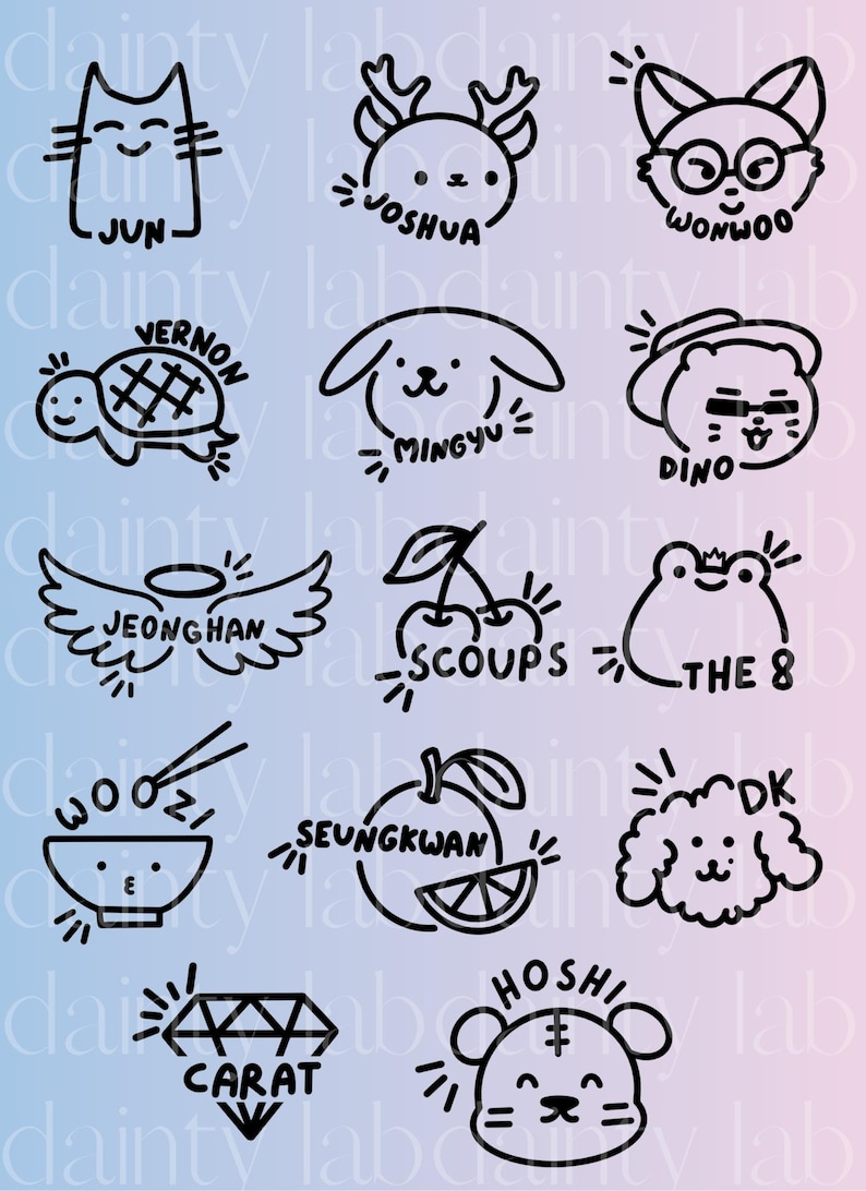 SEVENTEEN STICKER Decal Seventeen Caratbong Member Decal Lightstick ...