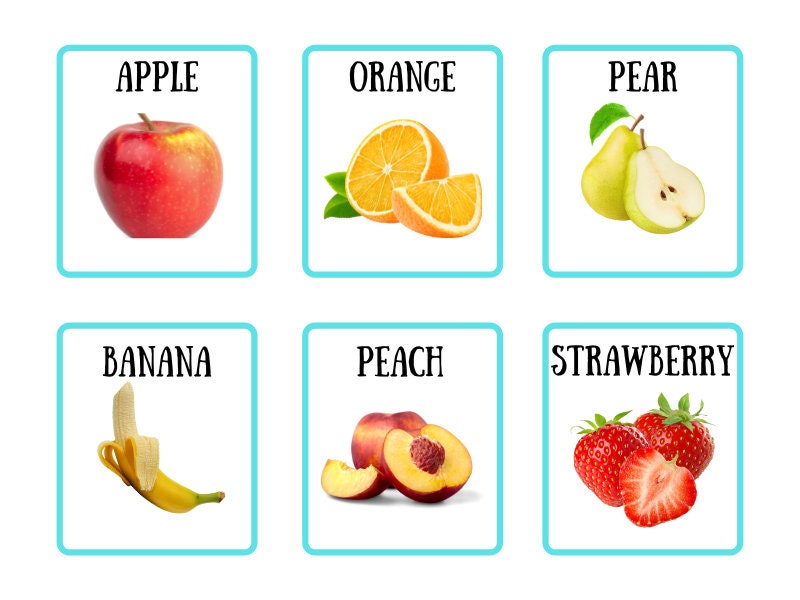Printable Fruit Flashcards. Instant Download. PDF File. - Etsy UK