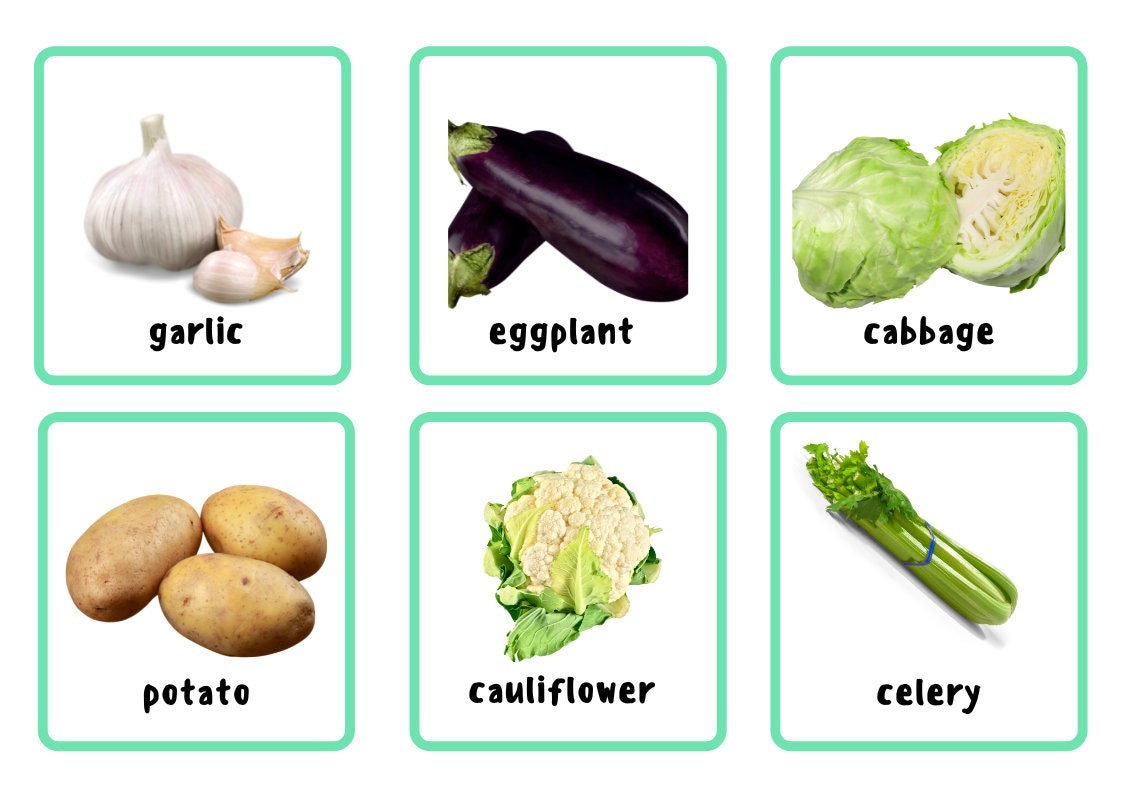 Printable Vegetable Flashcards. Instant Download. PDF File. - Etsy