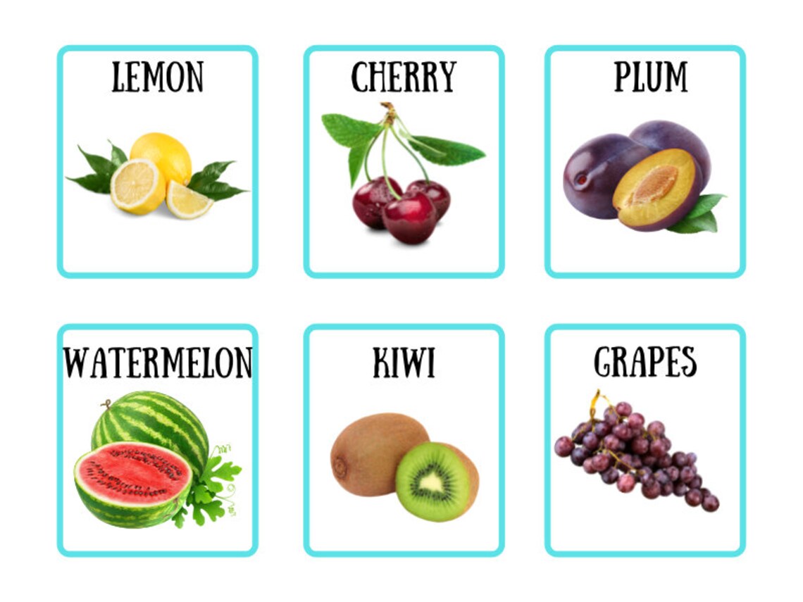 Printable Fruit Flashcards. Instant Download. PDF File. - Etsy