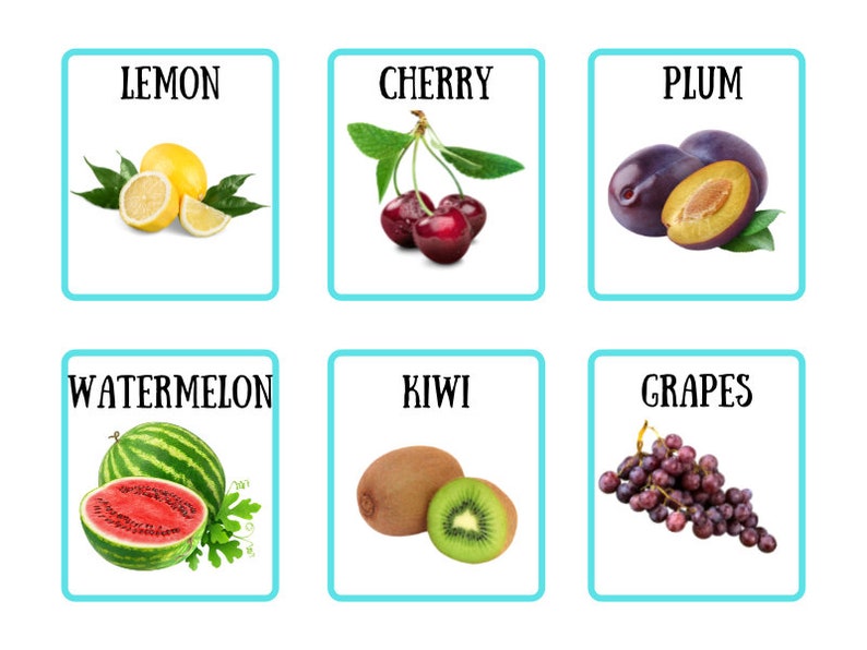 Printable Fruit Flashcards. Instant Download. PDF File. - Etsy