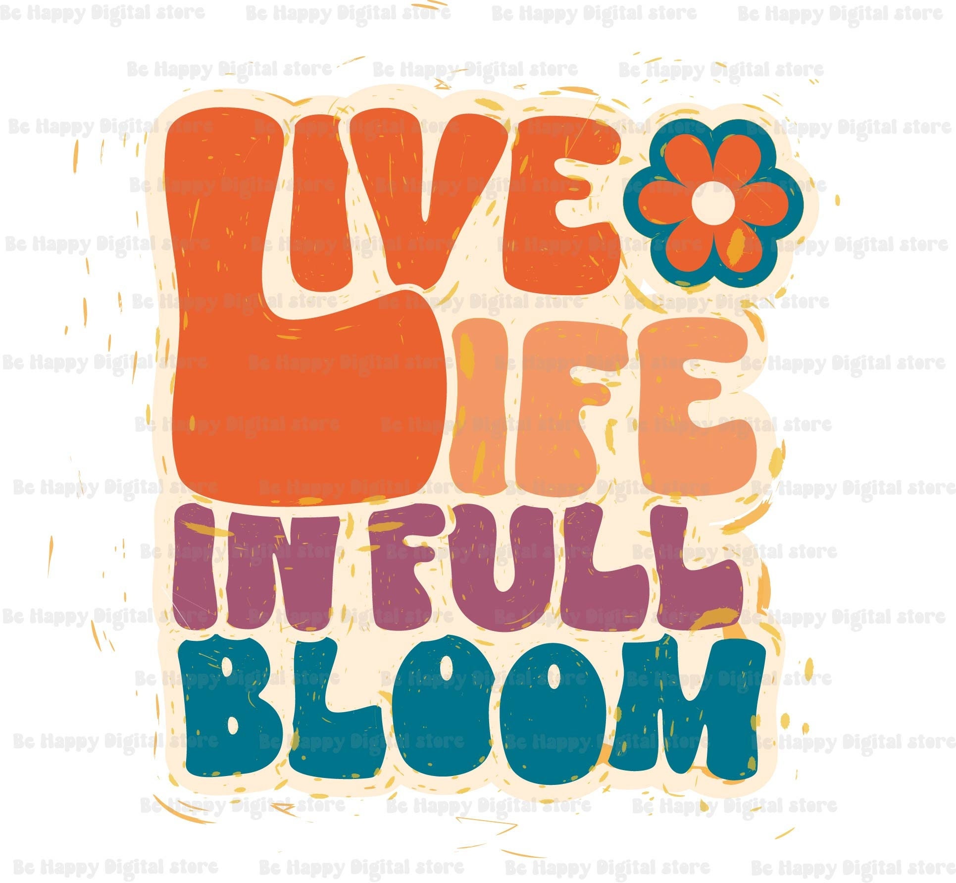 Live Life in Full Bloom Pngsublimation Designgroovy Boho - Etsy