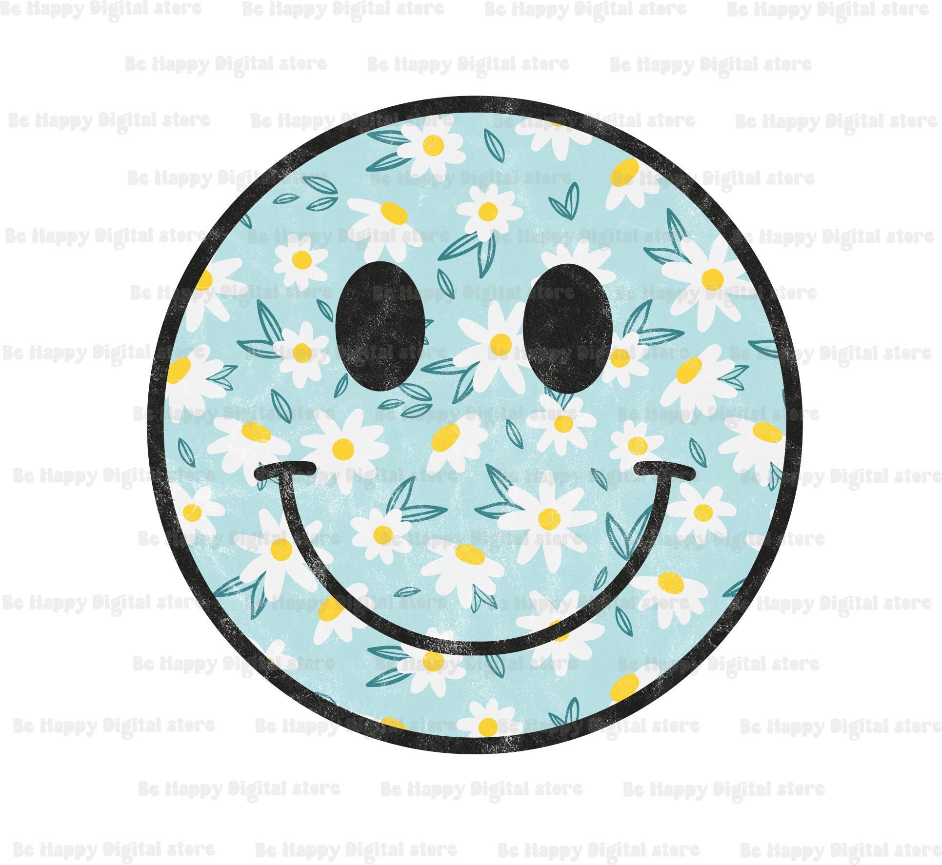 Daisy Smile Face PNG ,happy Face Png,smile Sublimation for Kids Tshirt ...