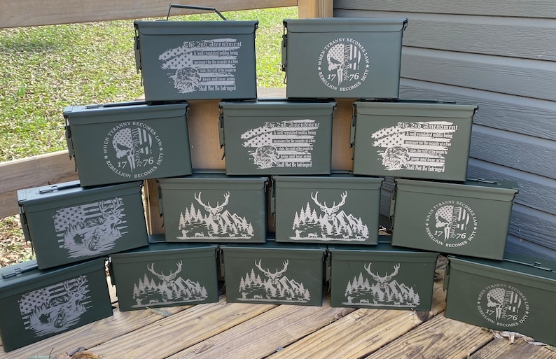 Laser Engraved Army Green Metal Ammo Boxes Cans - Etsy