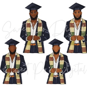 Graduation Clip Art, Black Man Graduate Art, College Senior Clip Art ...