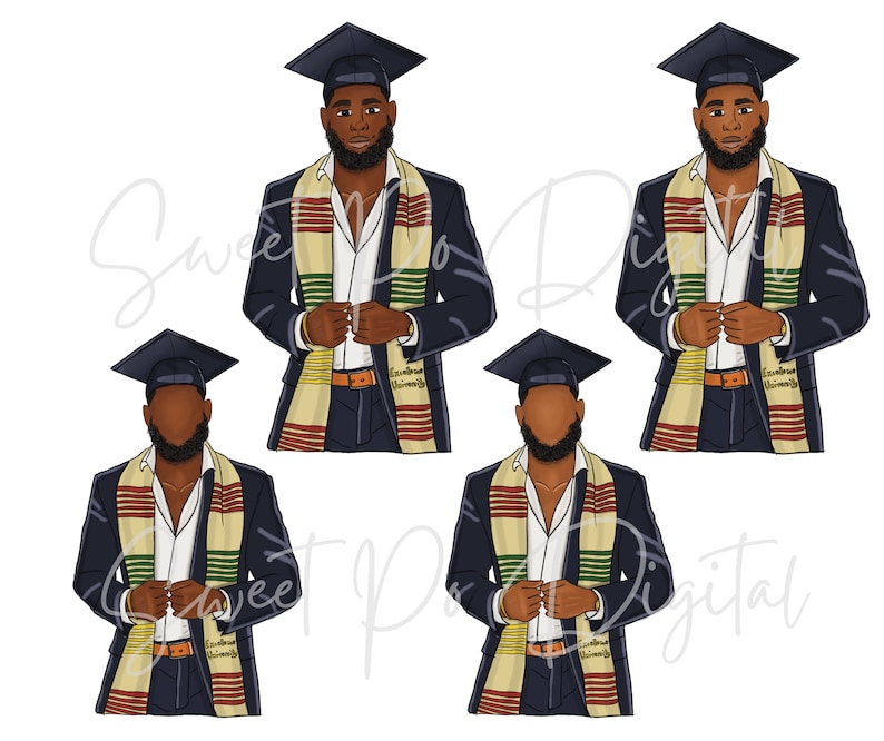 Graduation Clip Art, Black Man Graduate Art, College Senior Clip Art ...