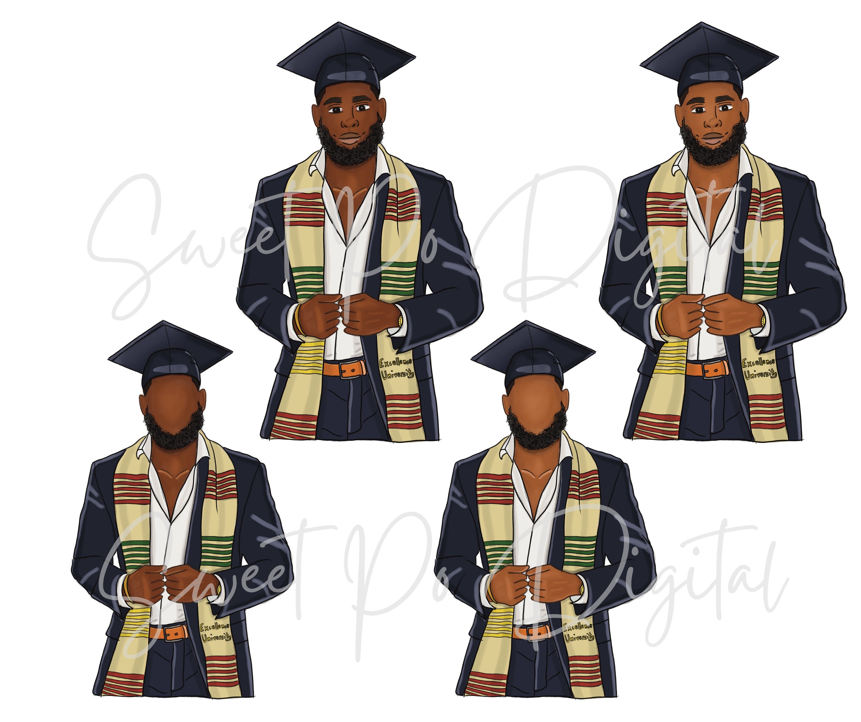 Graduation Clip Art, Black Man Graduate Art, College Senior Clip Art ...