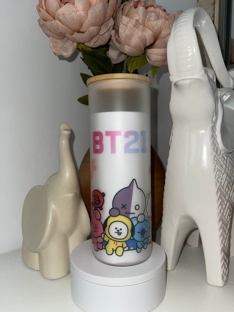 BT21 20oz Matte Glass Skinny Tumbler - Etsy