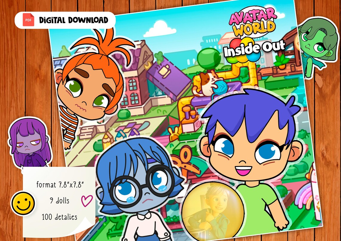 Avatar World Paper Doll Album: Inside Out 2 Printable (digital Download ...
