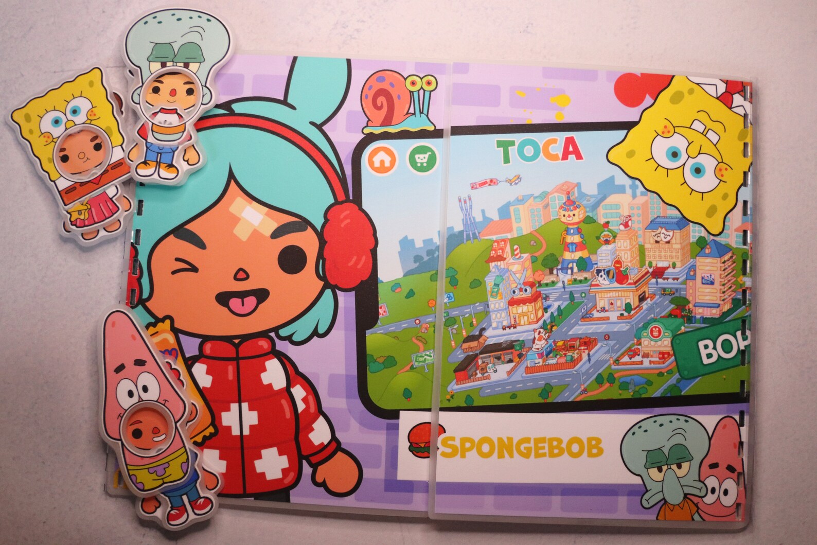 Album TOCA Boca Spongebob, Template Album, for Children, Velcro Album ...