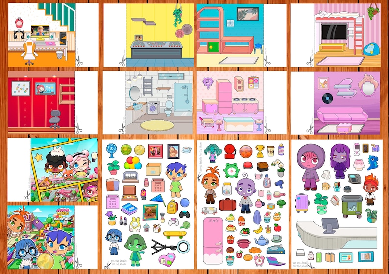 Printable Toca Boca Paper Doll Album "inside Out 2" Printable Template ...