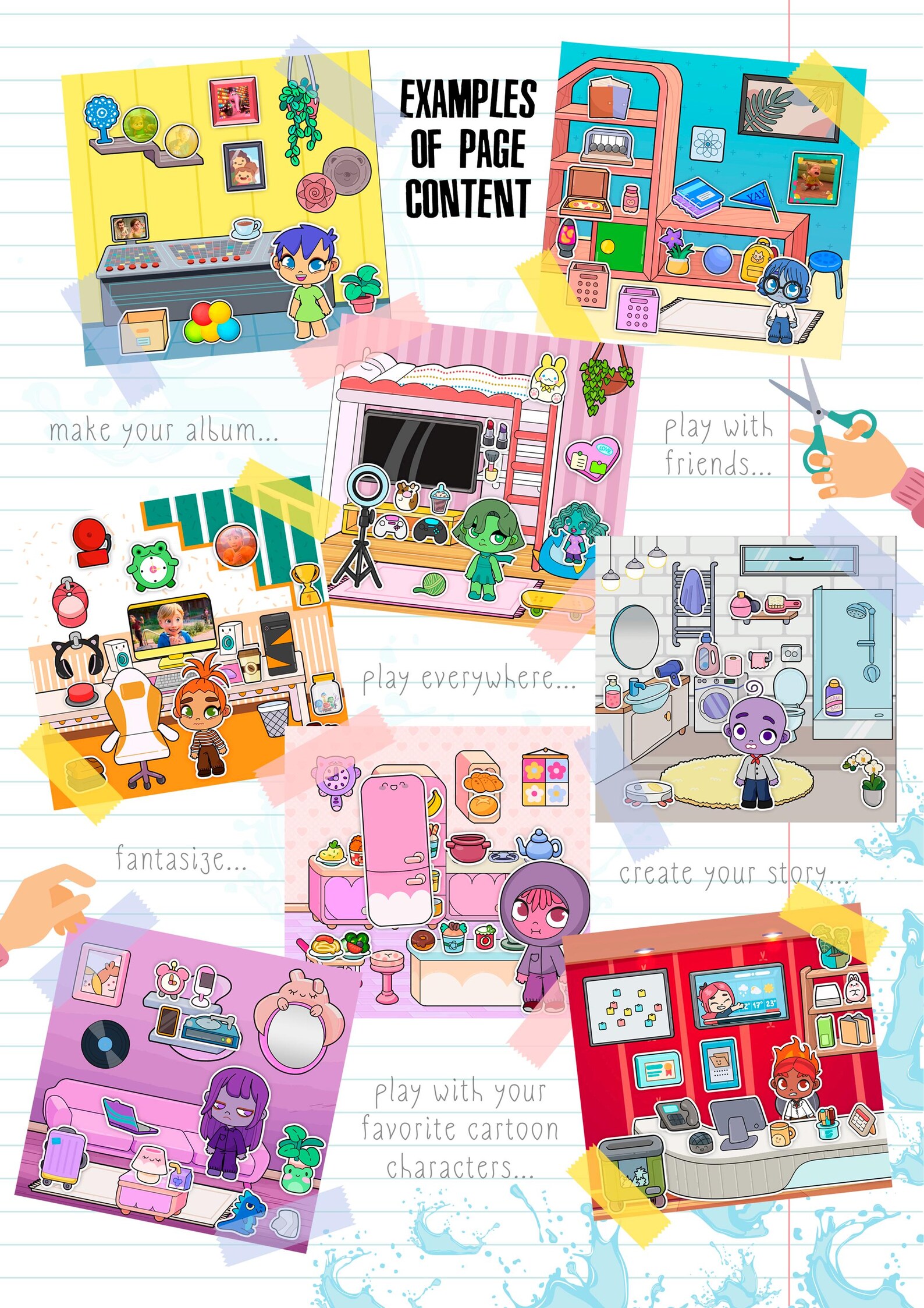 Druckbares Toca Boca Papier Puppenalbum "Inside Out 2" druckbare ...
