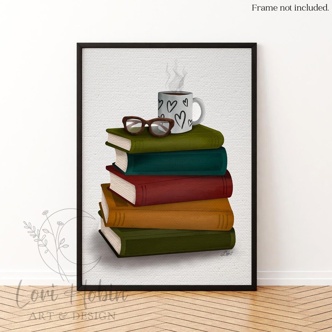 Vintage Antique Book Stack | Art Print - Etsy