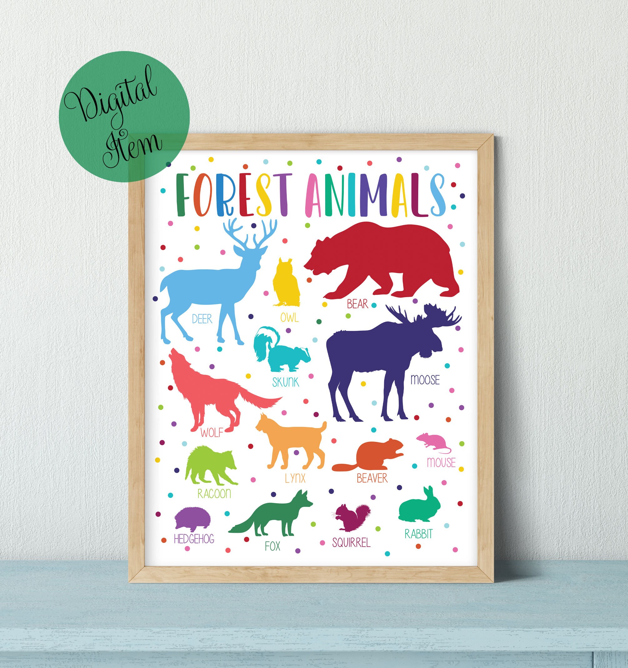 Forest Animals Montessori Poster, Woodlands Printable Wall Art ...