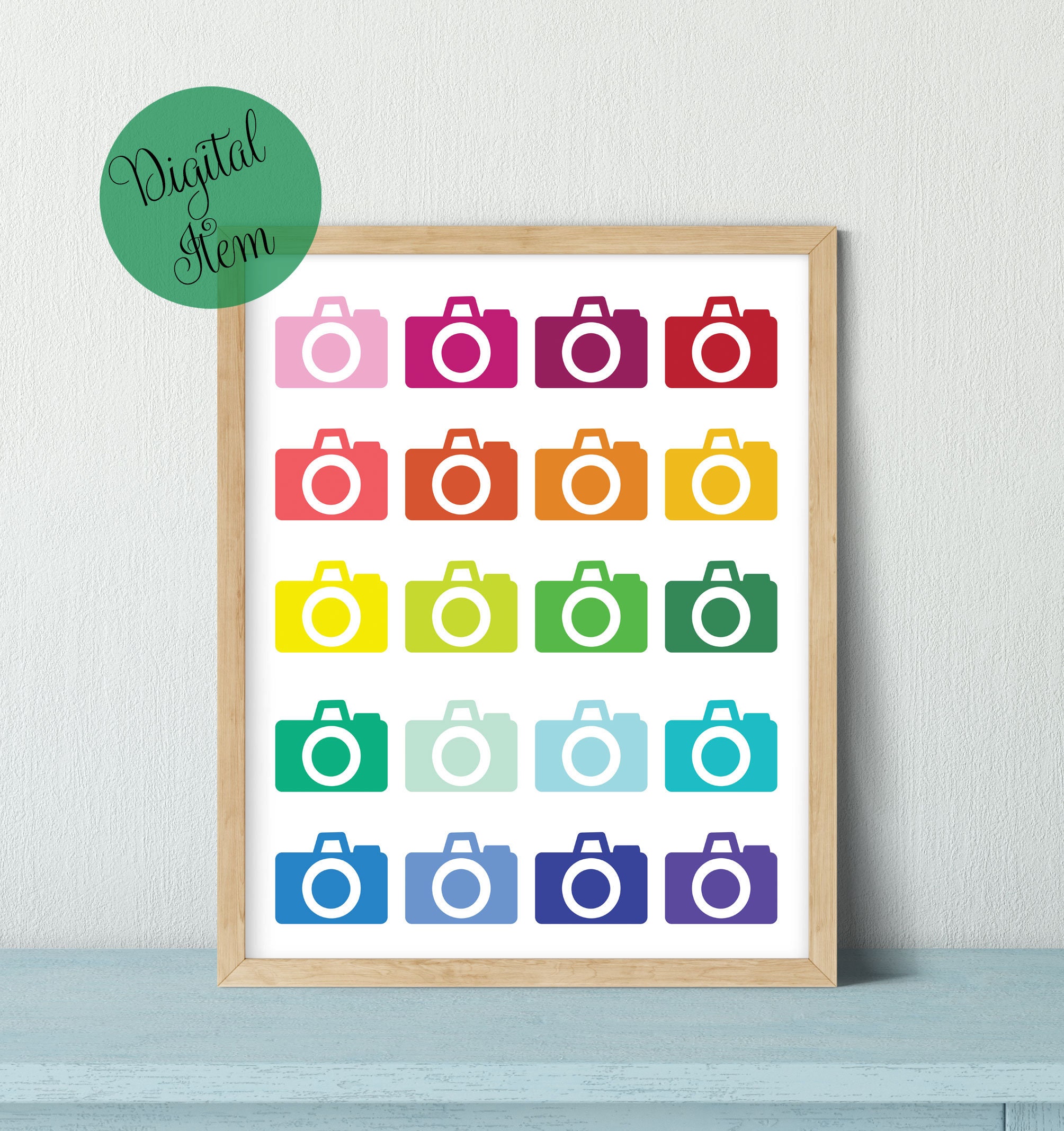 Colorful Camera Print, Colorful Art Print, Minimalist Prints, Kids ...