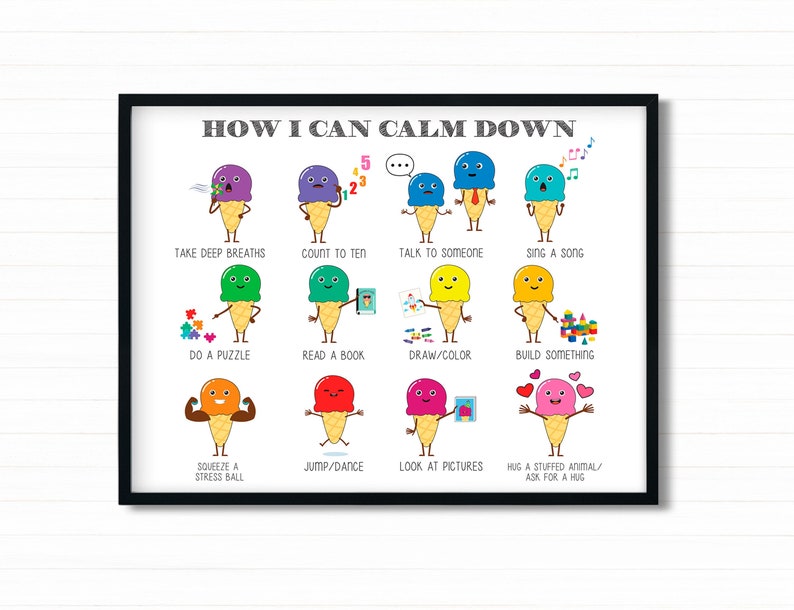 Calm Down Corner Poster, Feelings Chart, Homeschool Wall Art, Kids Wall ...