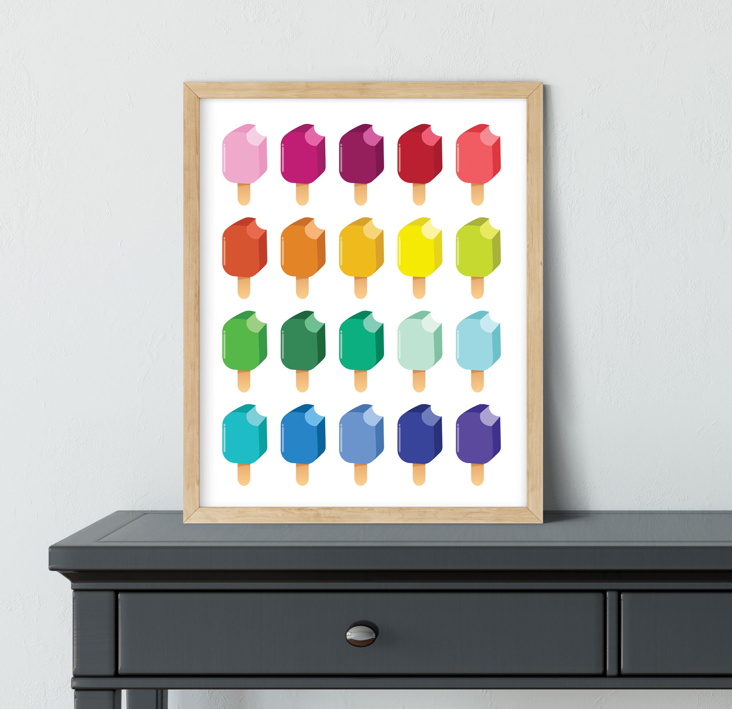 Colorful Popsicle Art Print, Modern Kitchen Decor (digital Download) - Etsy