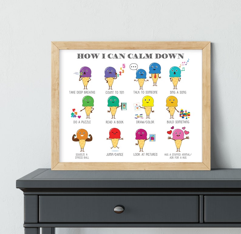 Calm Down Corner Poster, Feelings Chart, Homeschool Wall Art, Kids Wall ...