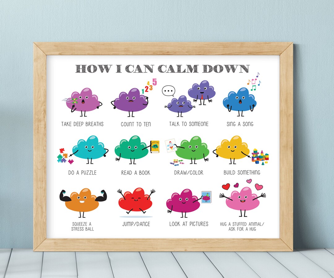 Calm Down Poster, Feelings Chart, Homeschool Wall Art, Kids Wall Art ...