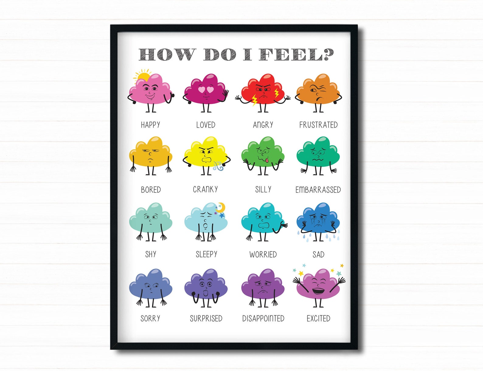 Feelings Poster, Feelings Chart, Emotions Poster, Homeschool Wall Art ...