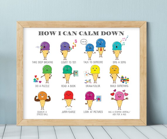 Calm Down Corner Poster Feelings Chart Homeschool Wall Art | Etsy