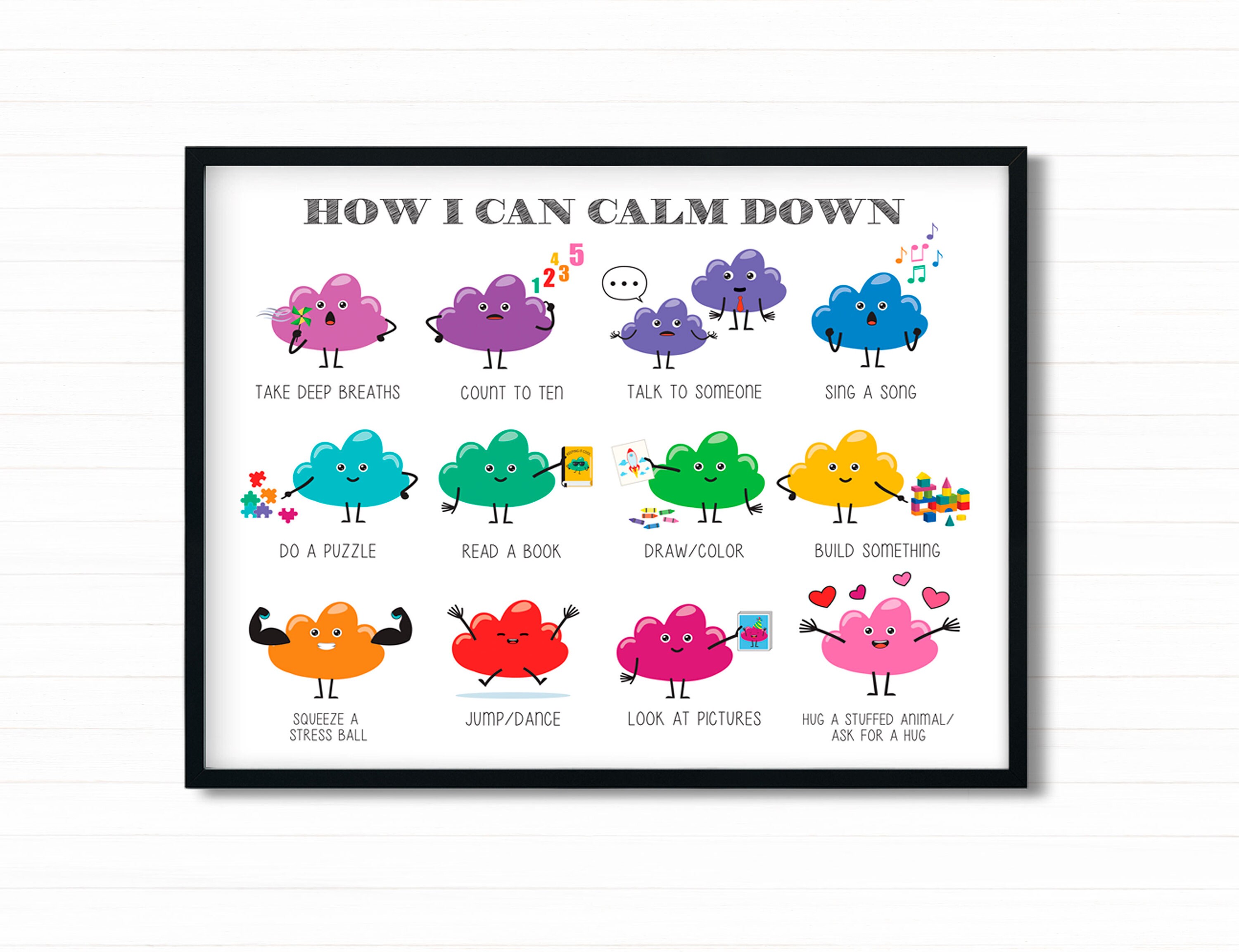 Calm Down Poster, Feelings Chart, Homeschool Wall Art, Kids Wall Art ...