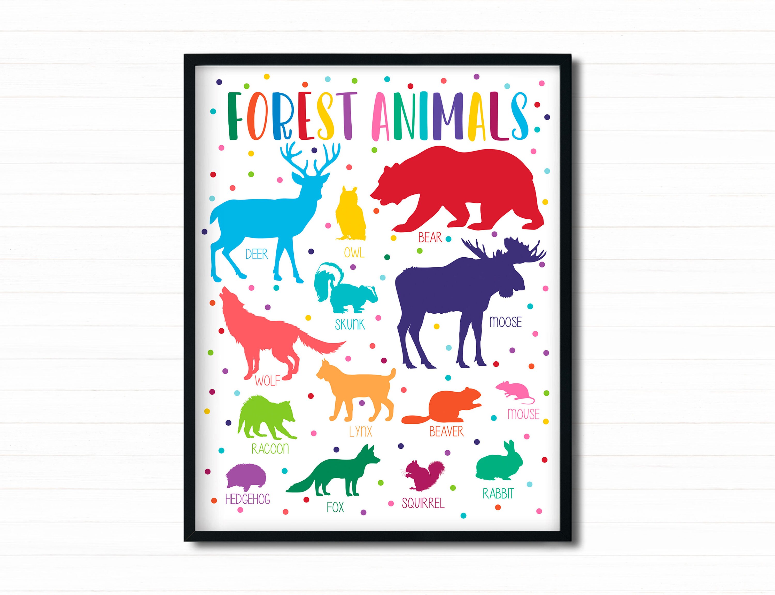 Forest Animals Montessori Poster, Woodlands Printable Wall Art ...