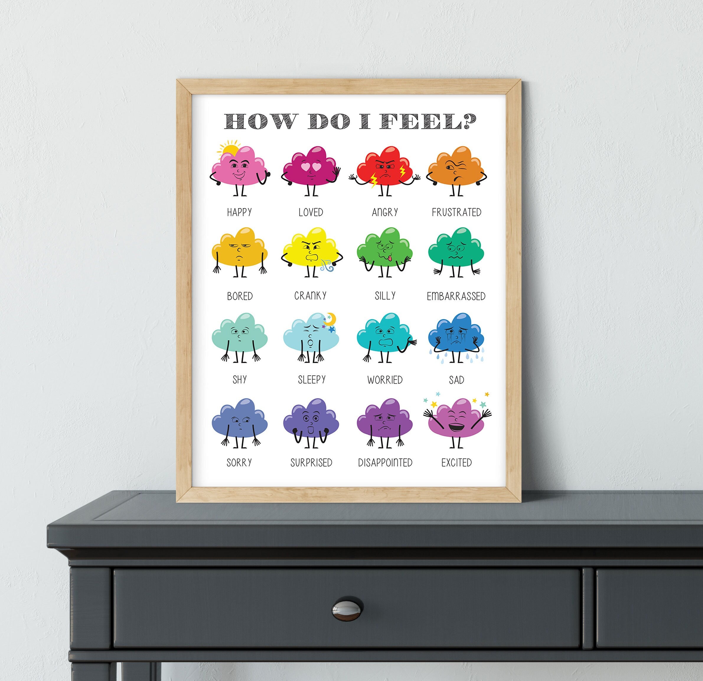 Feelings Poster, Feelings Chart, Emotions Poster, Homeschool Wall Art ...