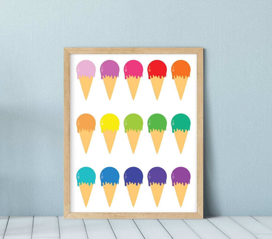 Ice Cream Wall Art, Ice Cream Print, Kids Wall Decor, Playroom ...