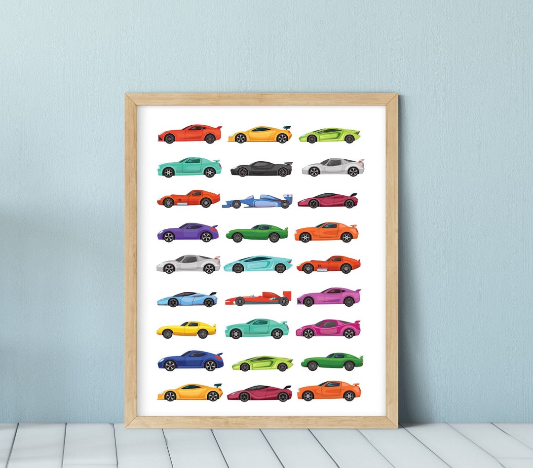 Vehicle Wall Art, Kids Car Print, Transportation Printable, Boys Room ...
