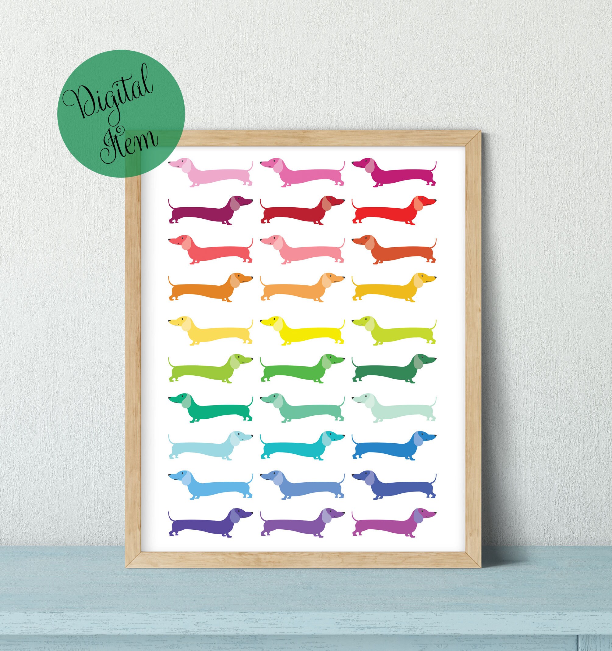 Colorful Dachshund Print, Doxie Art Print, Dachshund Poster, Weiner Dog ...