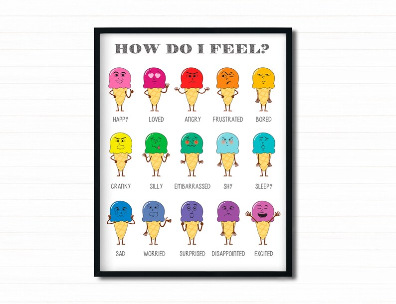 Feelings Poster, Feelings Chart, Emotions Poster, Homeschool Wall Art ...